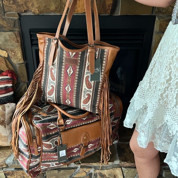 Myra Bag | Bags | New Boho Tribal Myra Bag Brown Leather Travel Duffel ...
